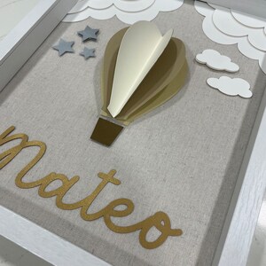 11 X 14" Custom 3D Art Paper Shadow Box - Hot Air Balloon. Gifts for ...