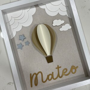 11 X 14" Custom 3D Art Paper Shadow Box - Hot Air Balloon. Gifts for ...