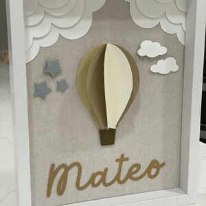 11 X 14" Custom 3D Art Paper Shadow Box - Hot Air Balloon. Gifts for ...
