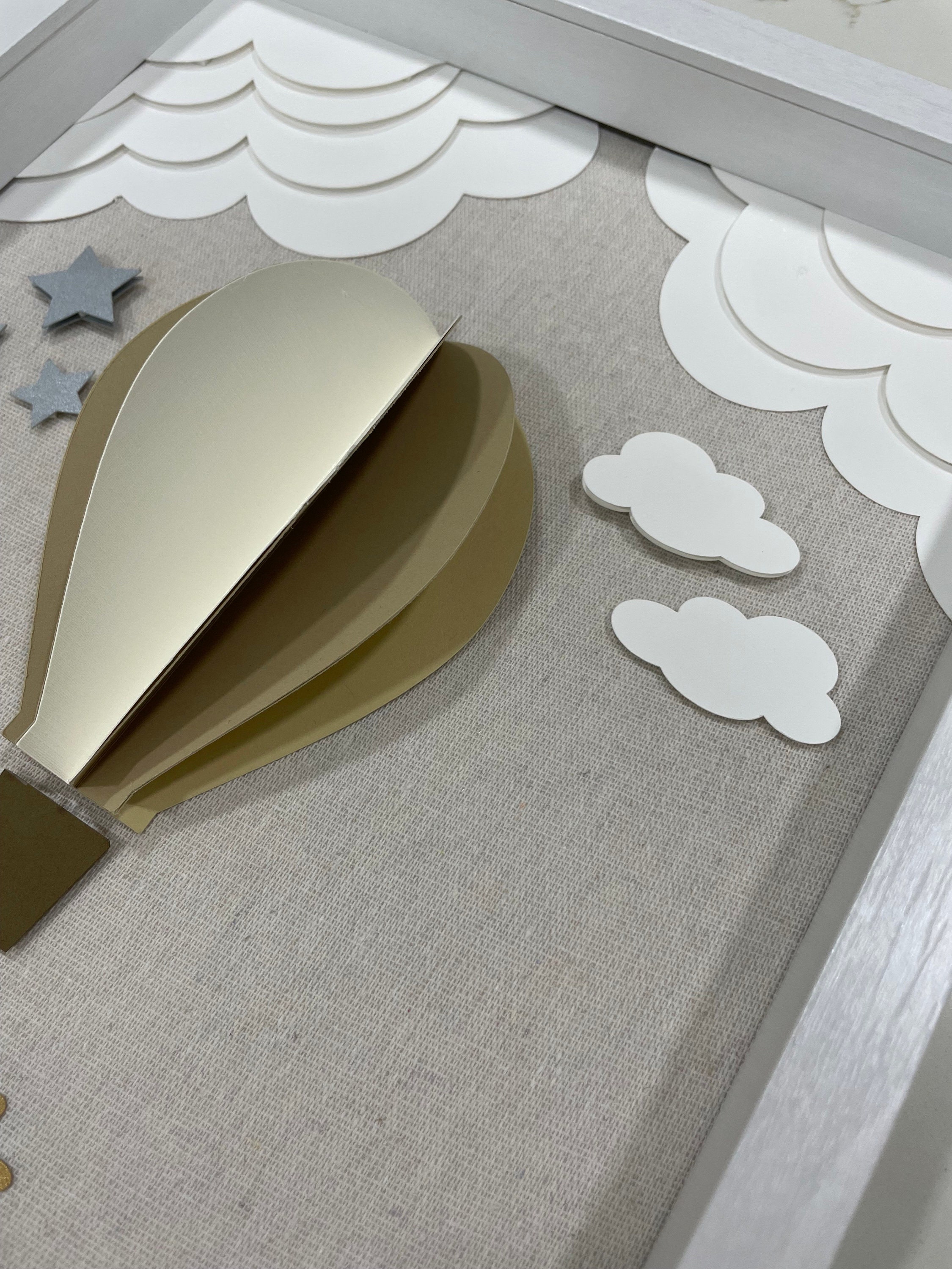 11 X 14" Custom 3D Art Paper Shadow Box - Hot Air Balloon. Gifts for ...