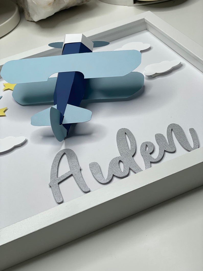 12 X 12 Custom 3D Art Paper Shadow Box Plane Rocket - Etsy