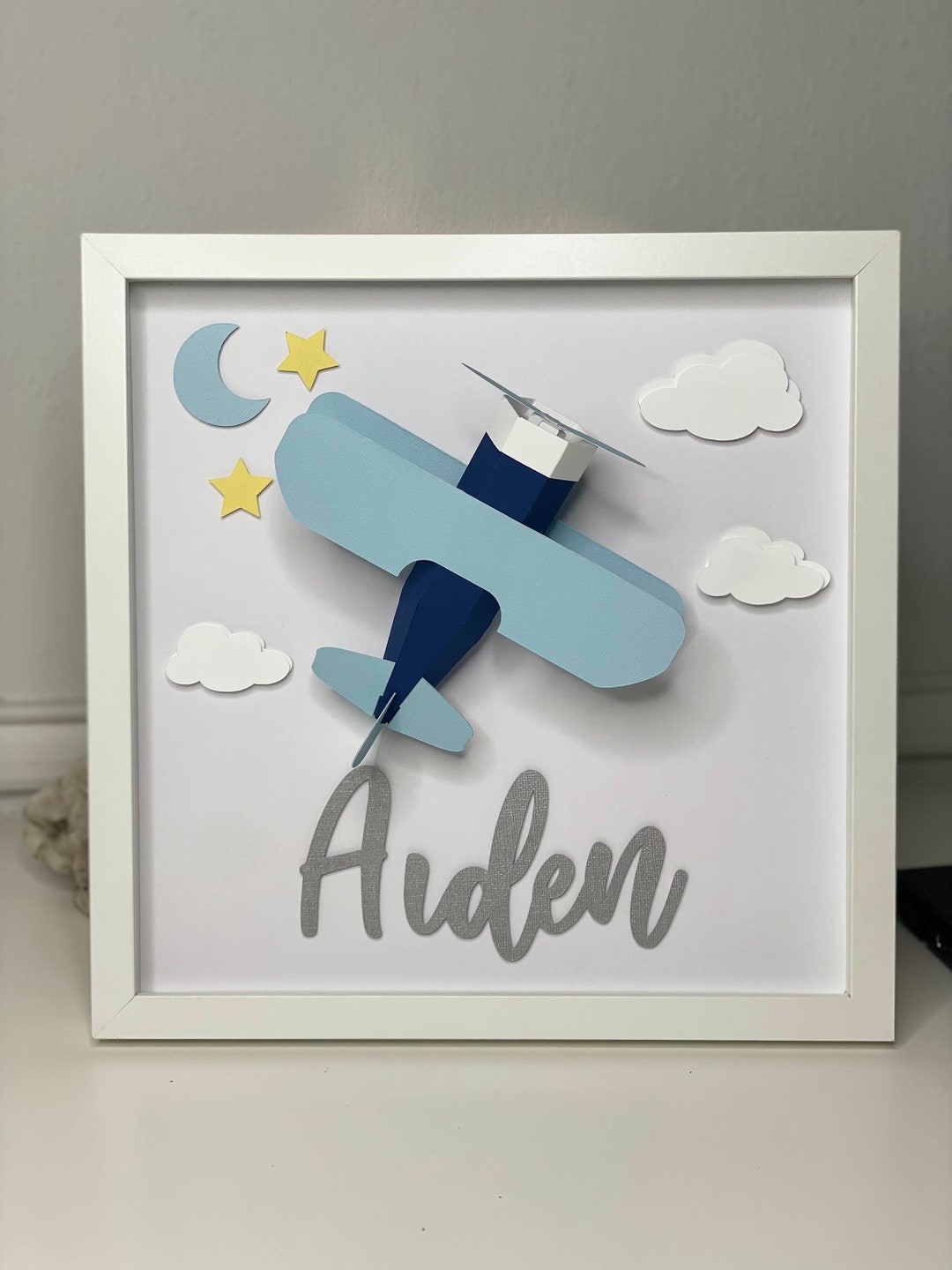 12 X 12 Custom 3D Art Paper Shadow Box Plane Rocket - Etsy