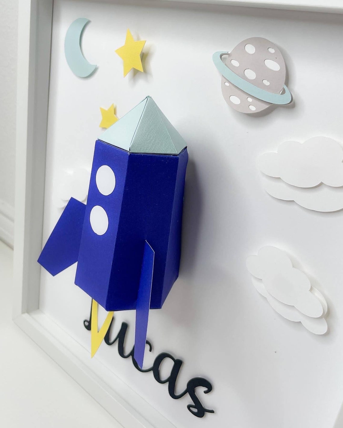 12 X 12 Custom 3D Art Paper Shadow Box Plane Rocket - Etsy