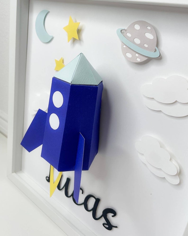 12 X 12 Custom 3D Art Paper Shadow Box Plane Rocket - Etsy