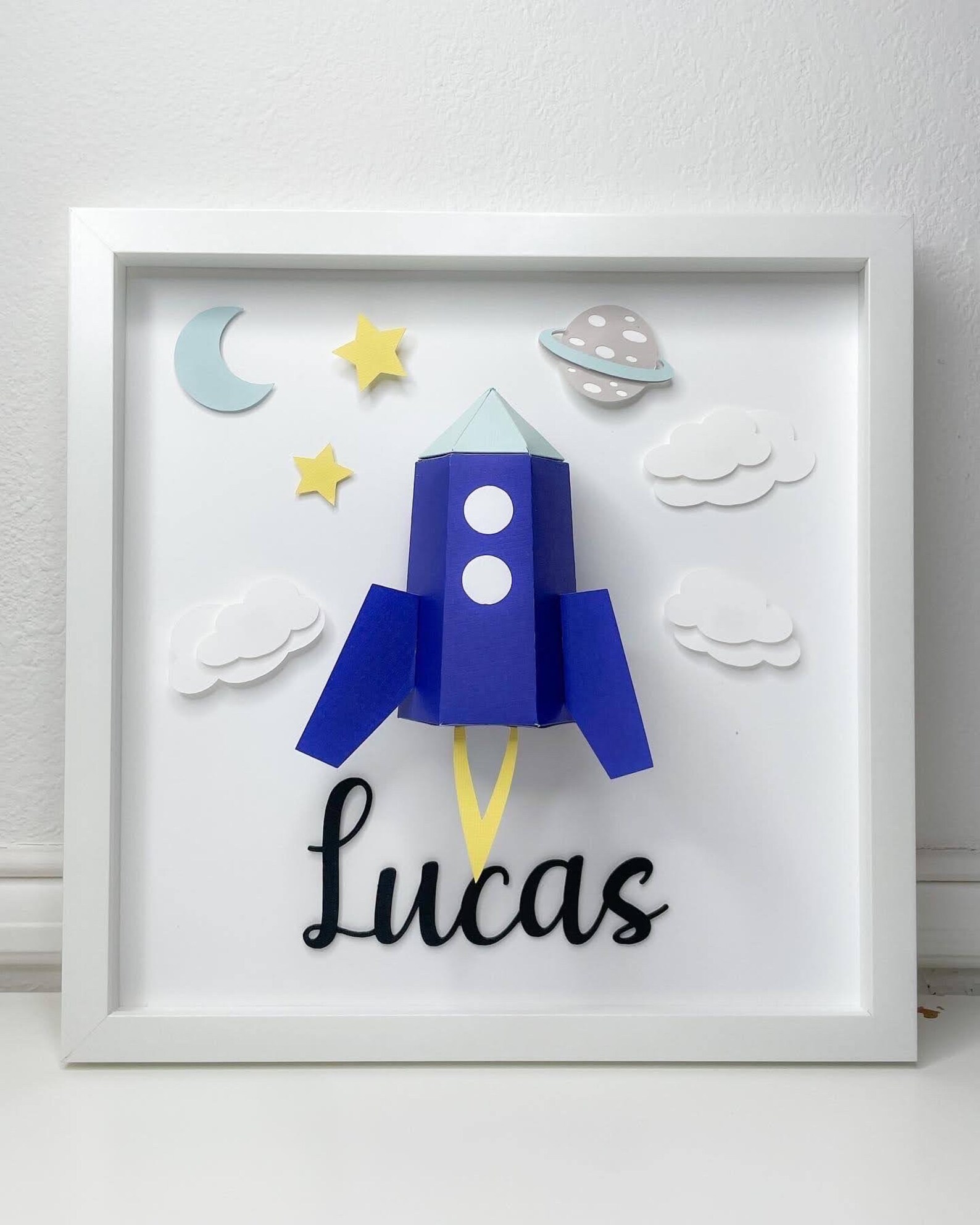 12 X 12 Custom 3D Art Paper Shadow Box Plane Rocket - Etsy