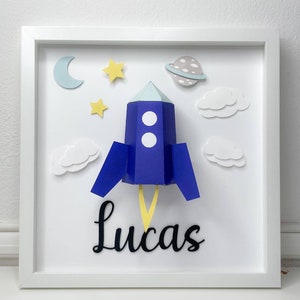 12 X 12 Custom 3D Art Paper Shadow Box Plane Rocket - Etsy