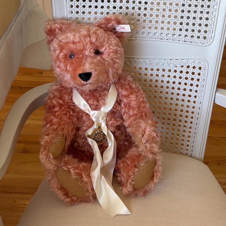 Steiff Teddy Bear Compass Rose 1995 Special US Edition; 17" High, Pink ...