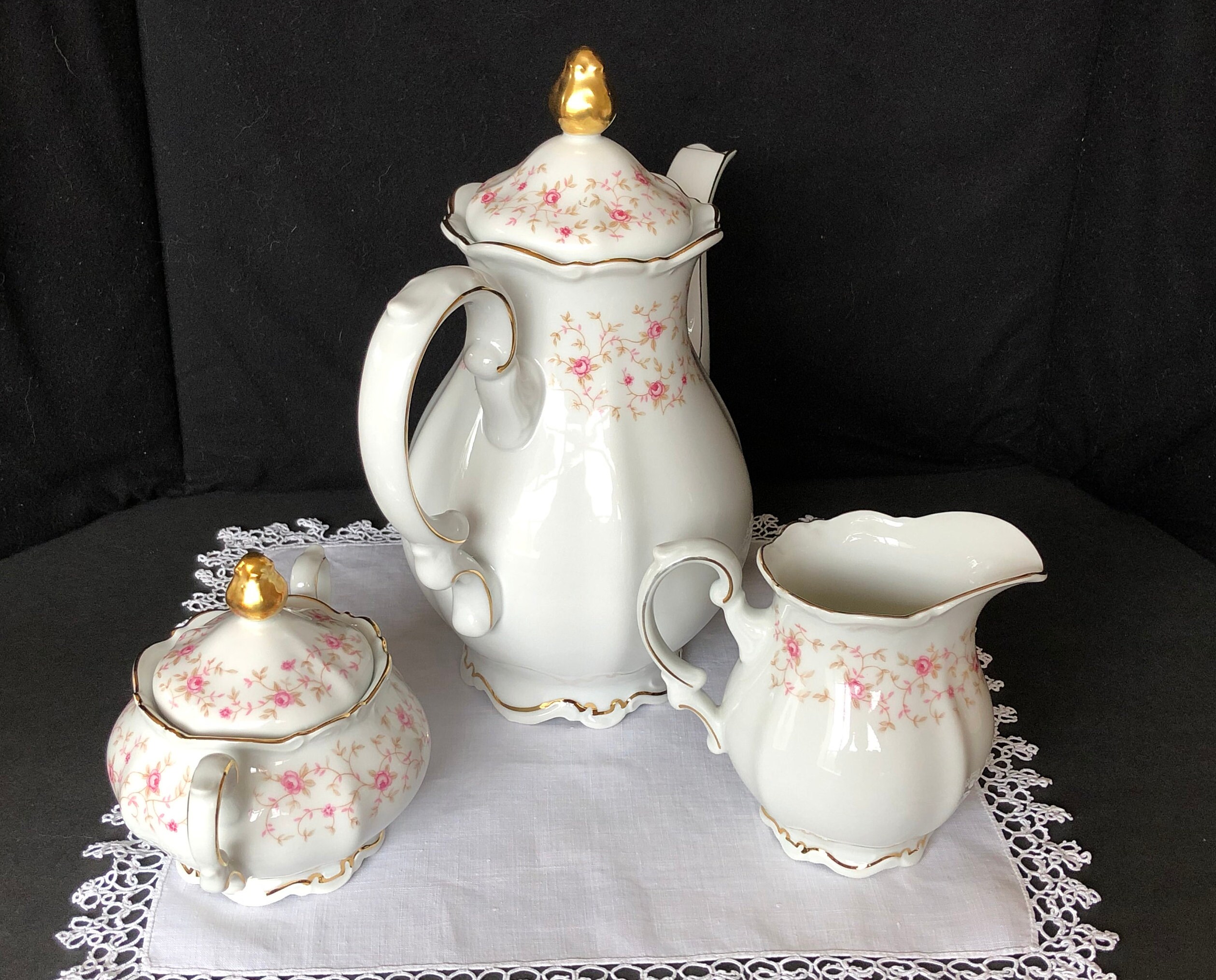 Mitterteich 'lady Claire' Tea/coffee Set Pink Roses - Etsy