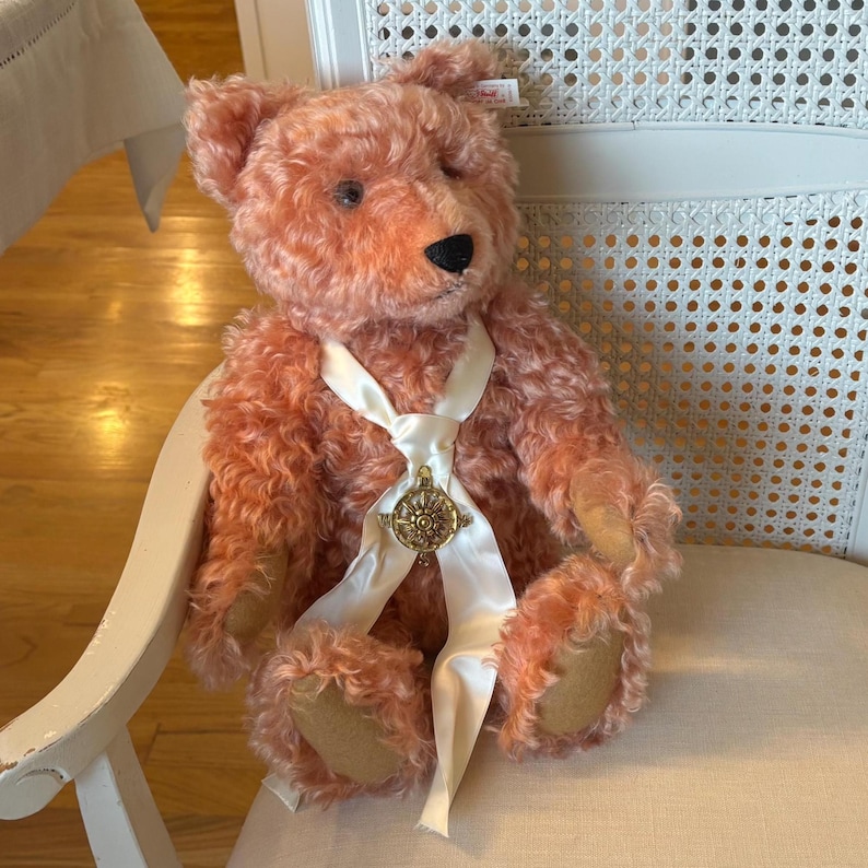Steiff Teddy Bear Compass Rose 1995 Special US Edition; 17" High, Pink ...