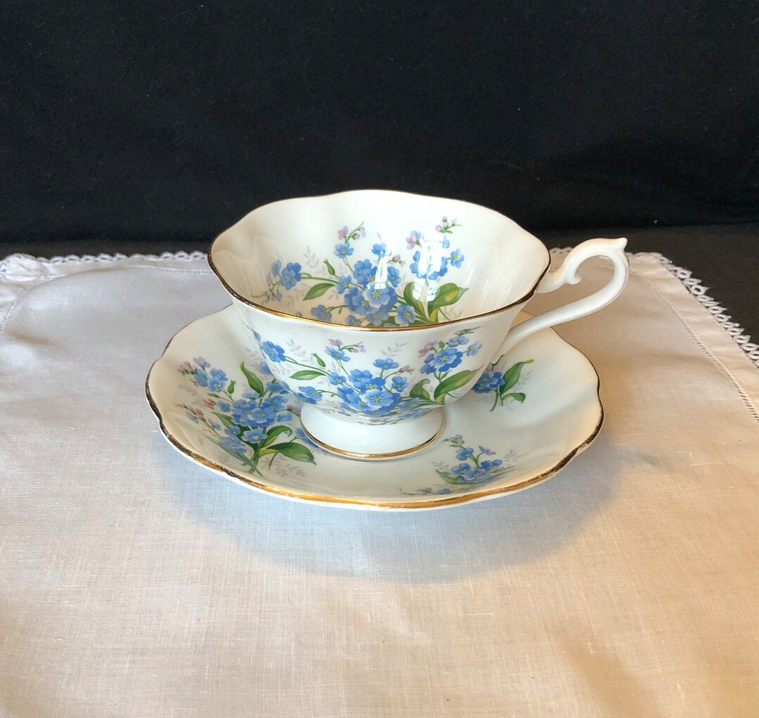 Royal Albert Forget Me Not Tea or Coffee Cup and Saucer; Avon Shape ...