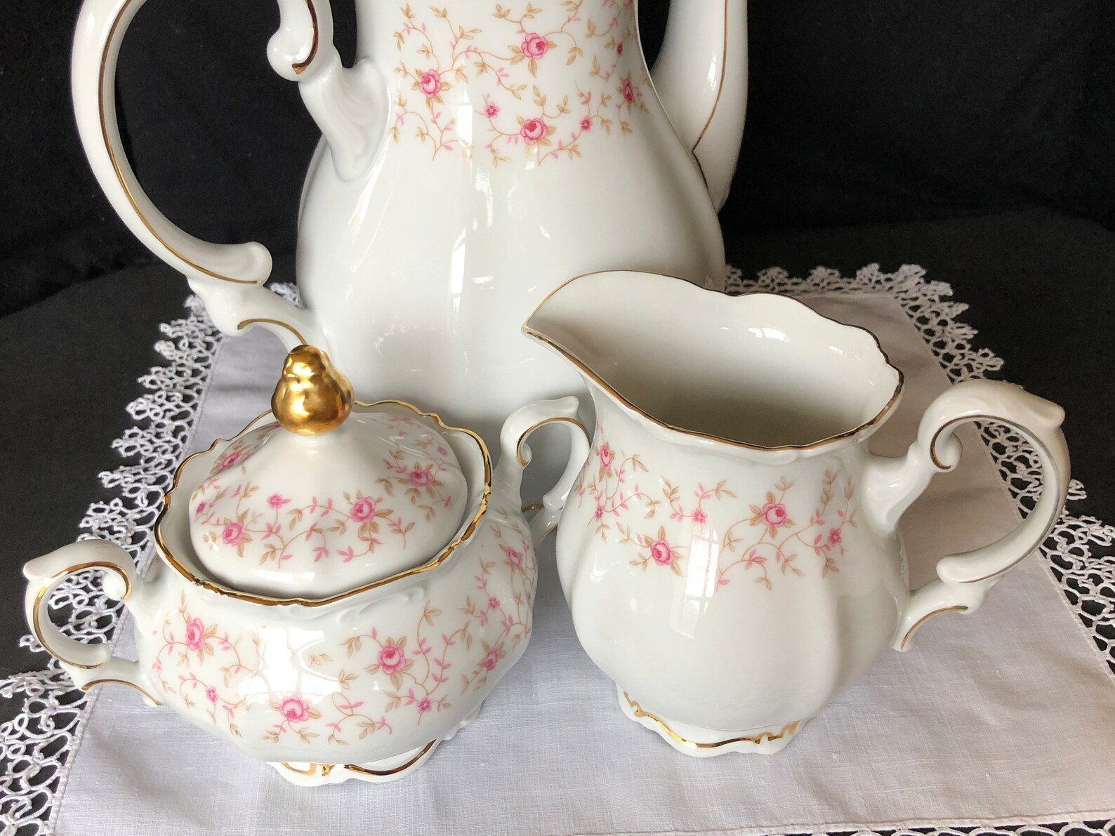 Mitterteich 'lady Claire' Tea/coffee Set Pink Roses - Etsy