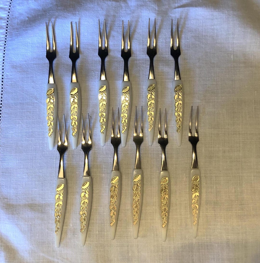 Set of 12 Adriane Cocktail/appetizer Mini Hostess Forks; Plastic ...