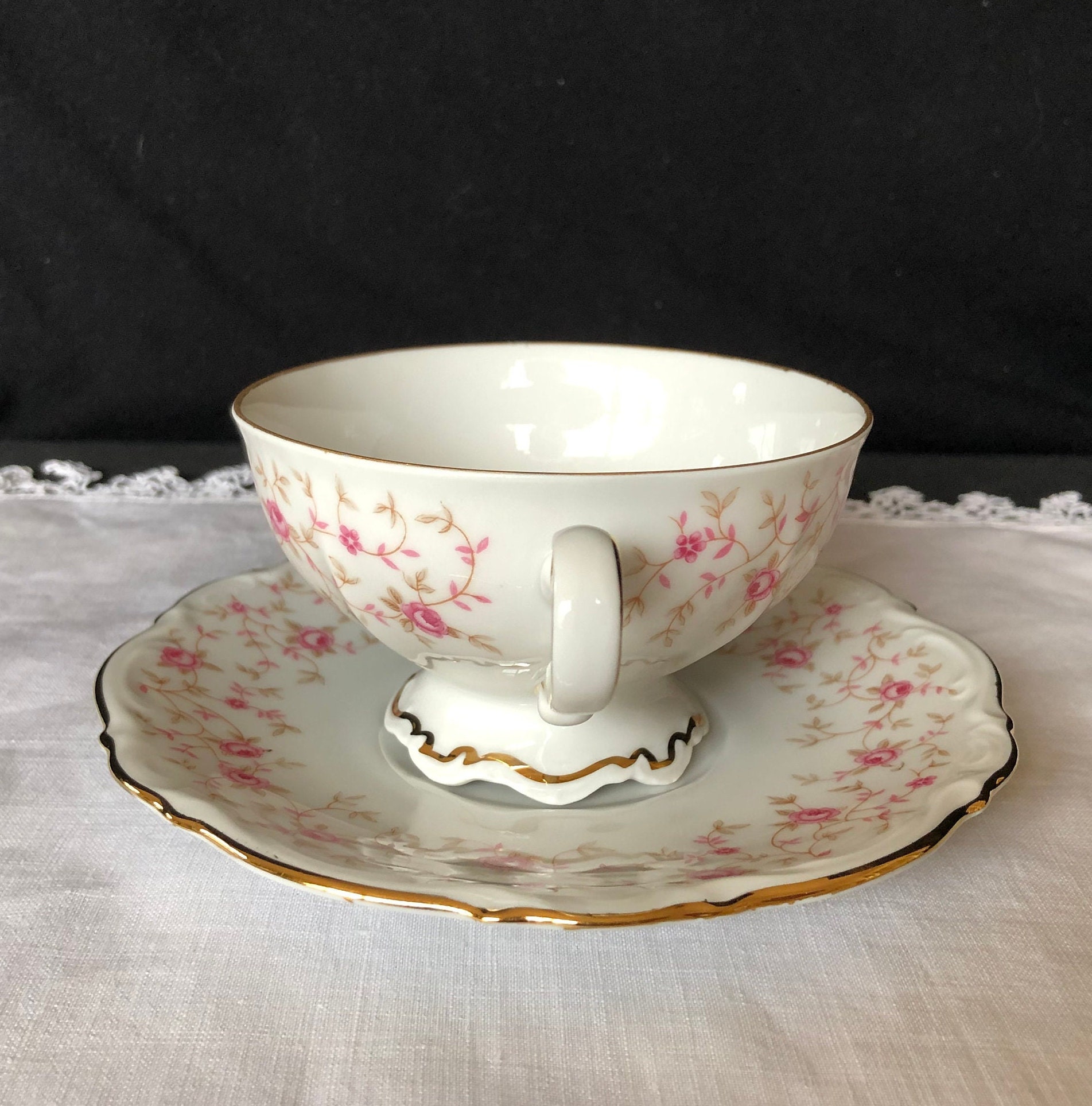 Mitterteich 'lady Claire' Tea/coffee Set Pink Roses - Etsy