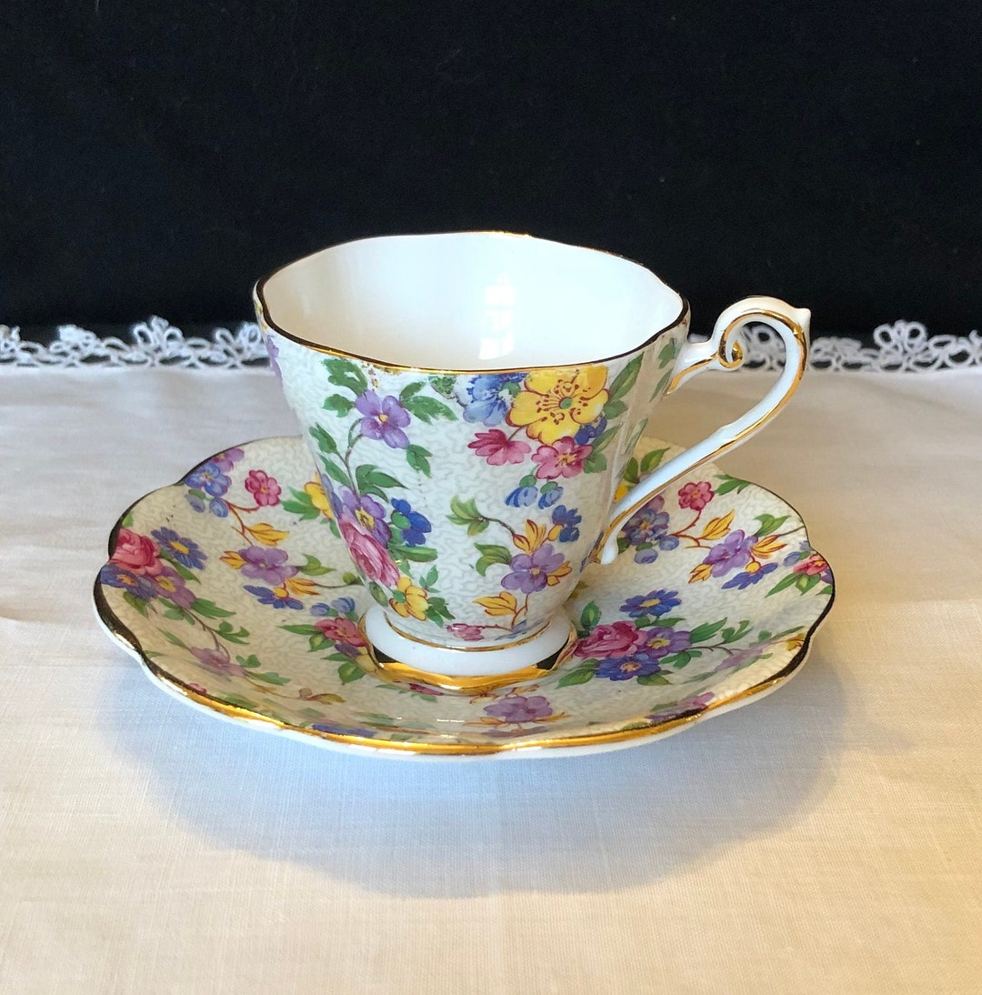 Royal Standard Tea/demi/chocolate Cup and Saucer; Floral Chintz Pattern ...