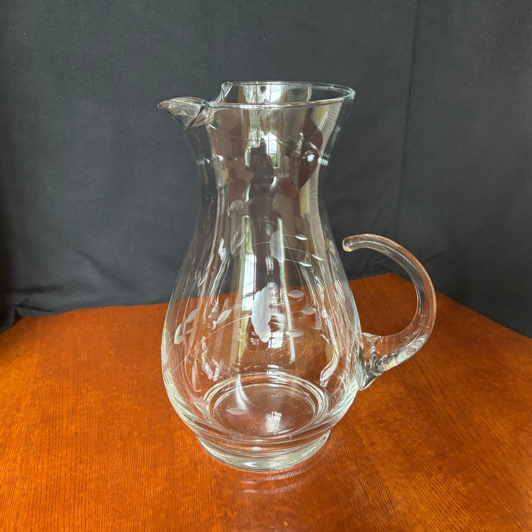 Princess House Heritage Pattern Large Hand Blown Crystal Pitcher With ...