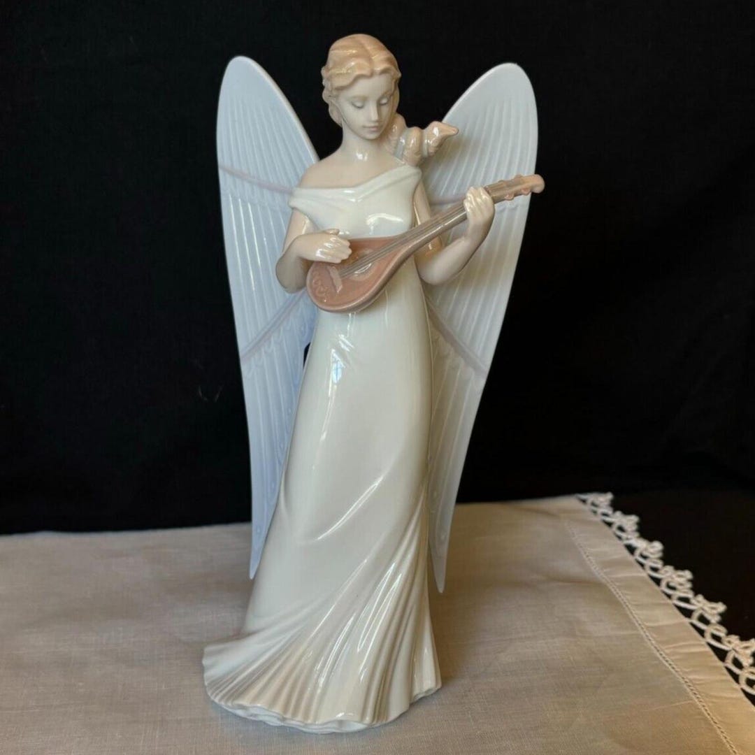 Lladro Celestial Joy Angel Figurine/tree Topper 8080 With Original Box ...