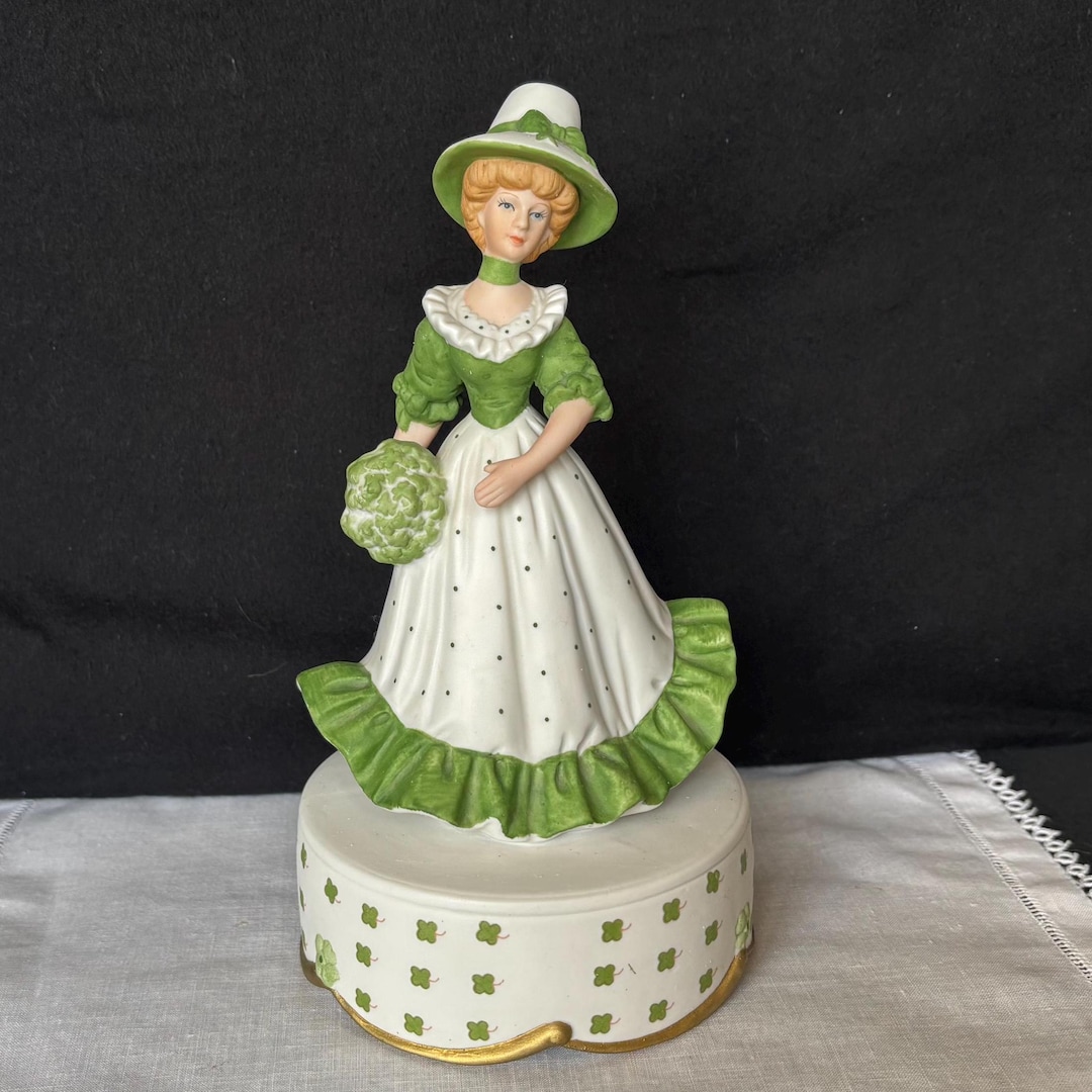 Lefton Irish Lady Figurine Music Box, Imported by New Orleans Shop ...