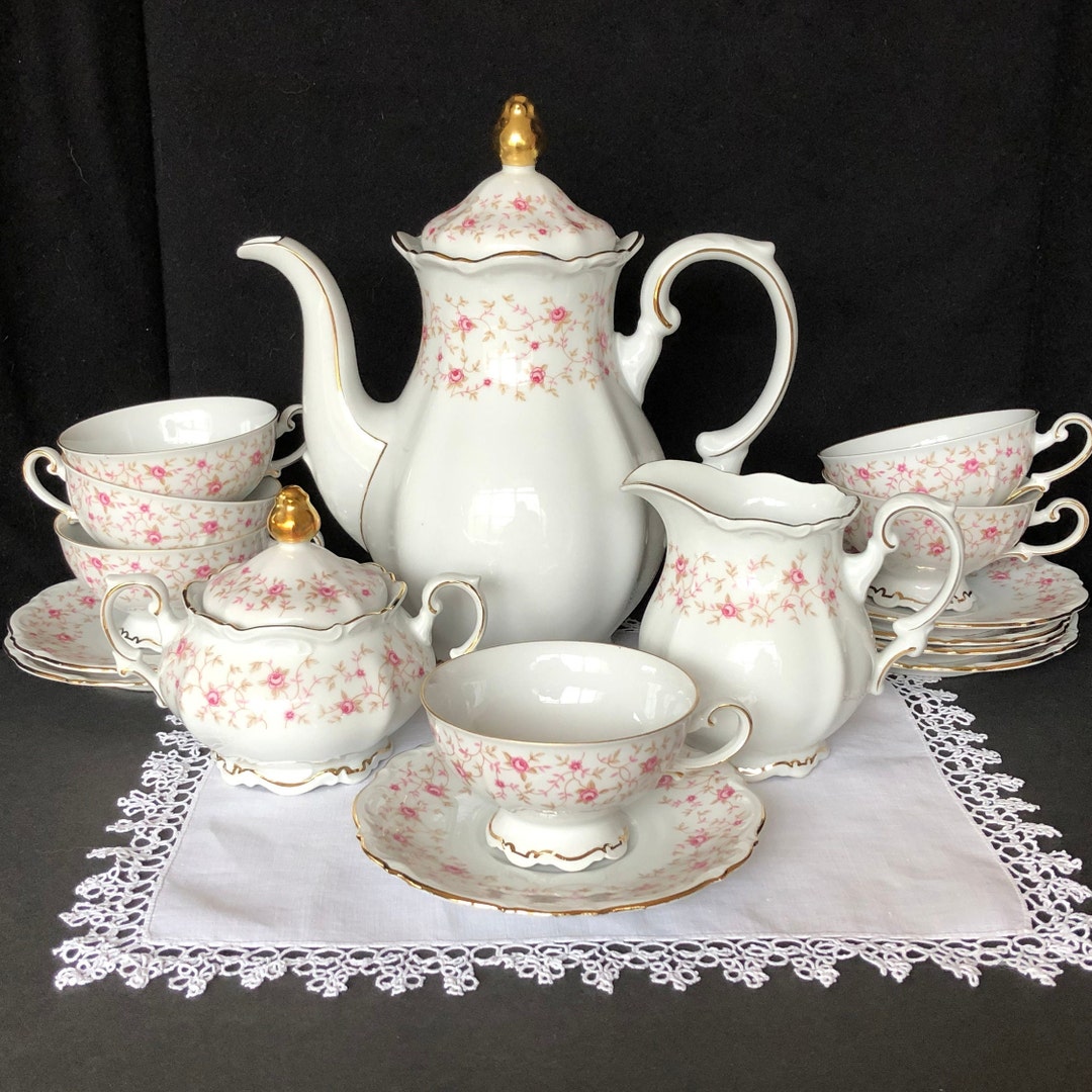 Mitterteich 'lady Claire' Tea/coffee Set Pink Roses - Etsy