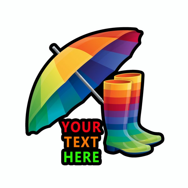 Rainbow Umbrella - Etsy