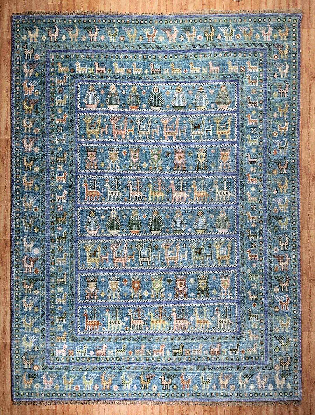 Afghan Style Hand Knotted Shabargan Rug 4x6, 5x8, 6x9, 8x10, 9x12 ...