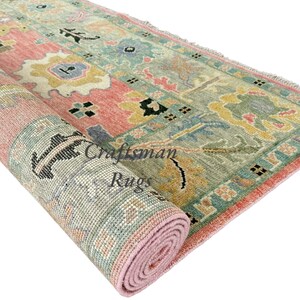 Elegant 8x10 Ft Handmade Indo Oushak Rug - Hand-knotted Pink ...