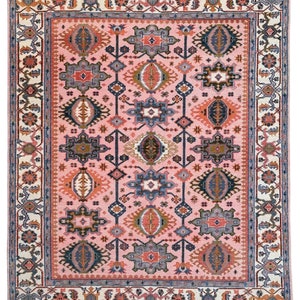 Pink Persian Style Rug 5x8, 6x9, 8x10, 9x12, 10x14 Ft Antique Hand ...