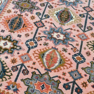 Pink Persian Style Rug 5x8, 6x9, 8x10, 9x12, 10x14 Ft Antique Hand ...