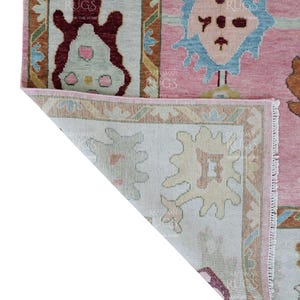 Pink- Ivory Indo Oushak Hand Knotted Rug 4x6, 5x8, 6x9, 8x10, 9x12 ...