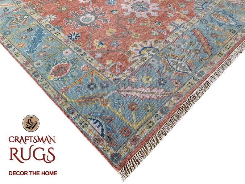 Elegant Contemporary Oushak Rug Soft Rust Accent 4x6, 5x8, 6x9, 8x10 ...