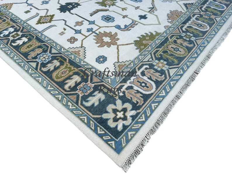 Elegant Indo Oushak Hand Knotted Rug 8x10, 9x12, 10x14 Ft Handmade Rugs ...