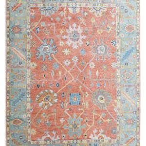 Elegant Contemporary Oushak Rug Soft Rust Accent 4x6, 5x8, 6x9, 8x10 ...