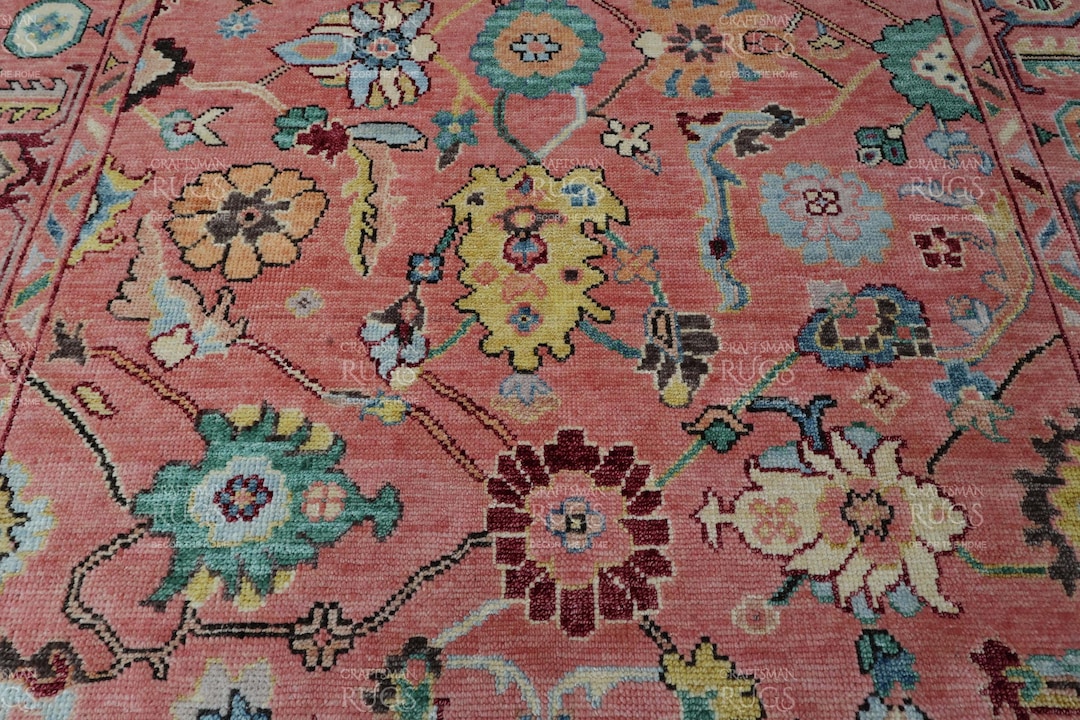Elegant Oushak Style Peach Color Rug 5x8, 6x9, 8x10, 9x12, 10x14 Ft ...