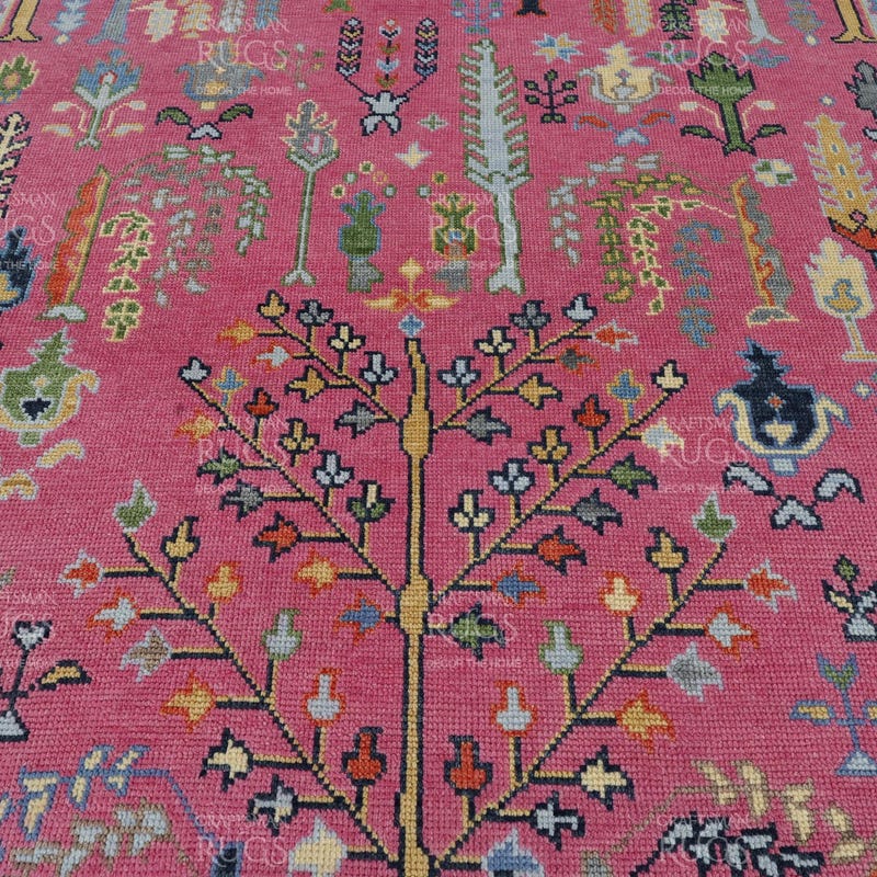 Hot Pink Knotted Rug - Etsy