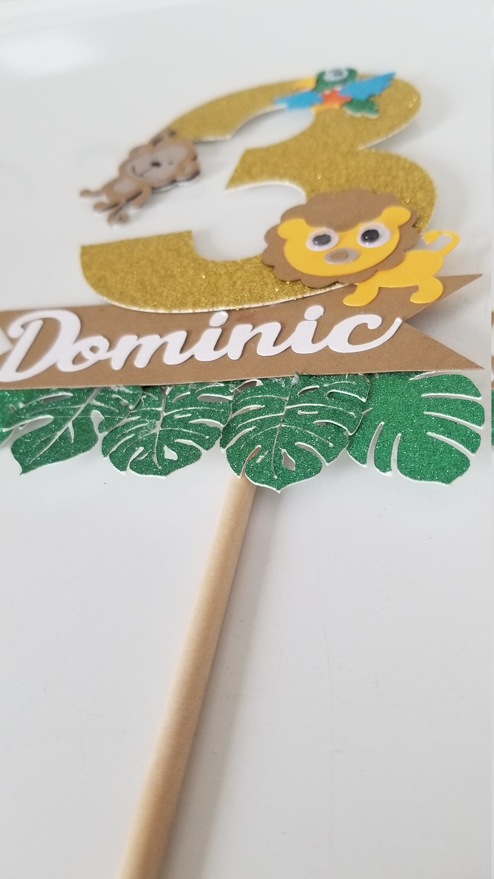 Personalized Jungle Animal Theme Birthday Cake Topper - Birthday Party ...