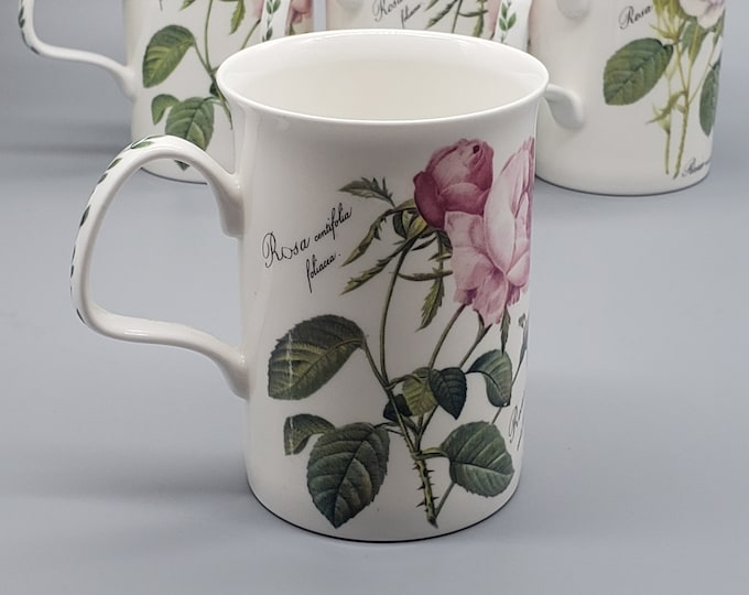 Set of 2 Roy Kirkham Redoute Roses, Rosa Muscosa, Tall Mugs, Coffee ...