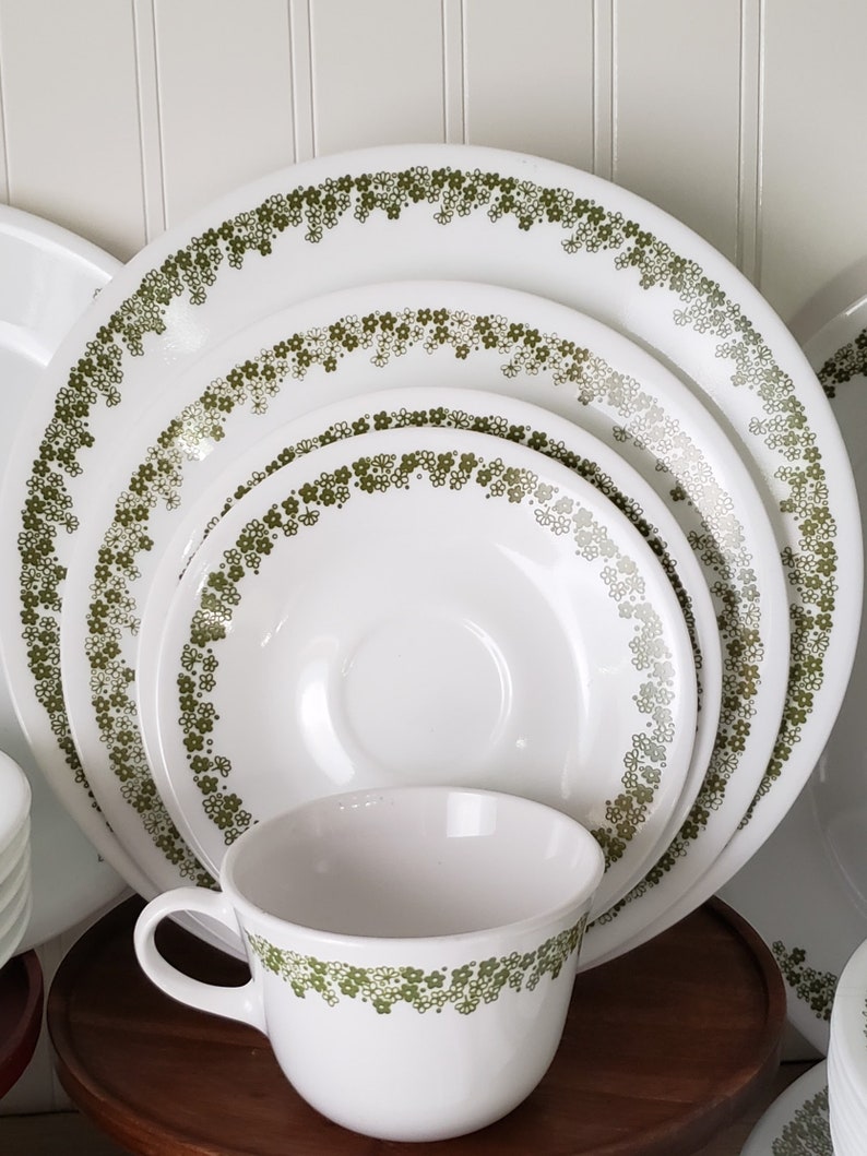 Vintage Corelle Crazy Daisy Dishes, Spring Blossom Dinner, Salad Plates ...
