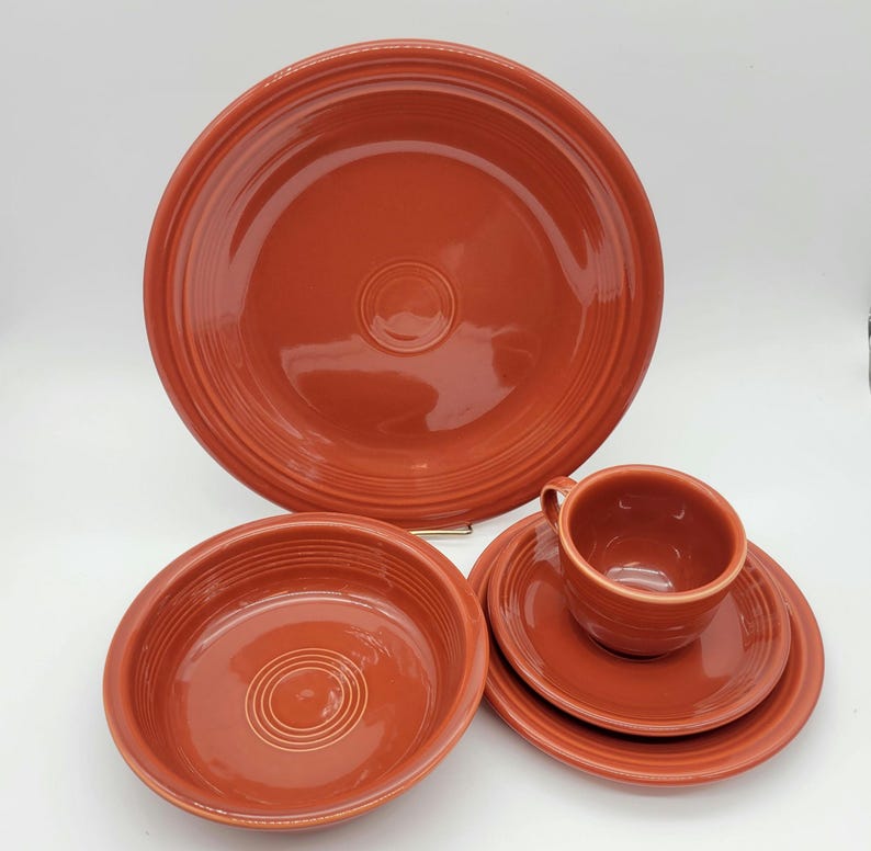 Vintage Fiestaware Paprika Dishes | Fiesta Dishes | Rust Red Dinnerware ...