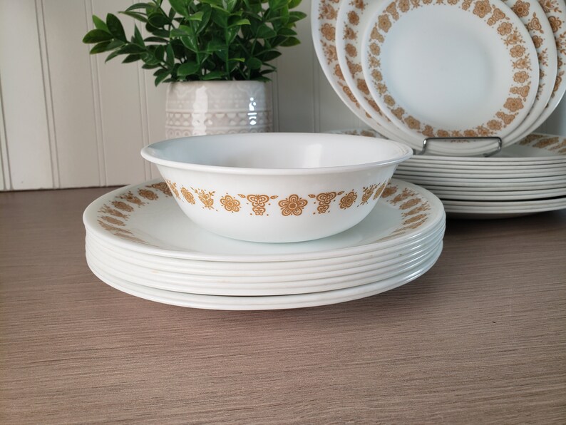 Vintage Corelle Pyrex butterfly Gold Dinnerware - Etsy