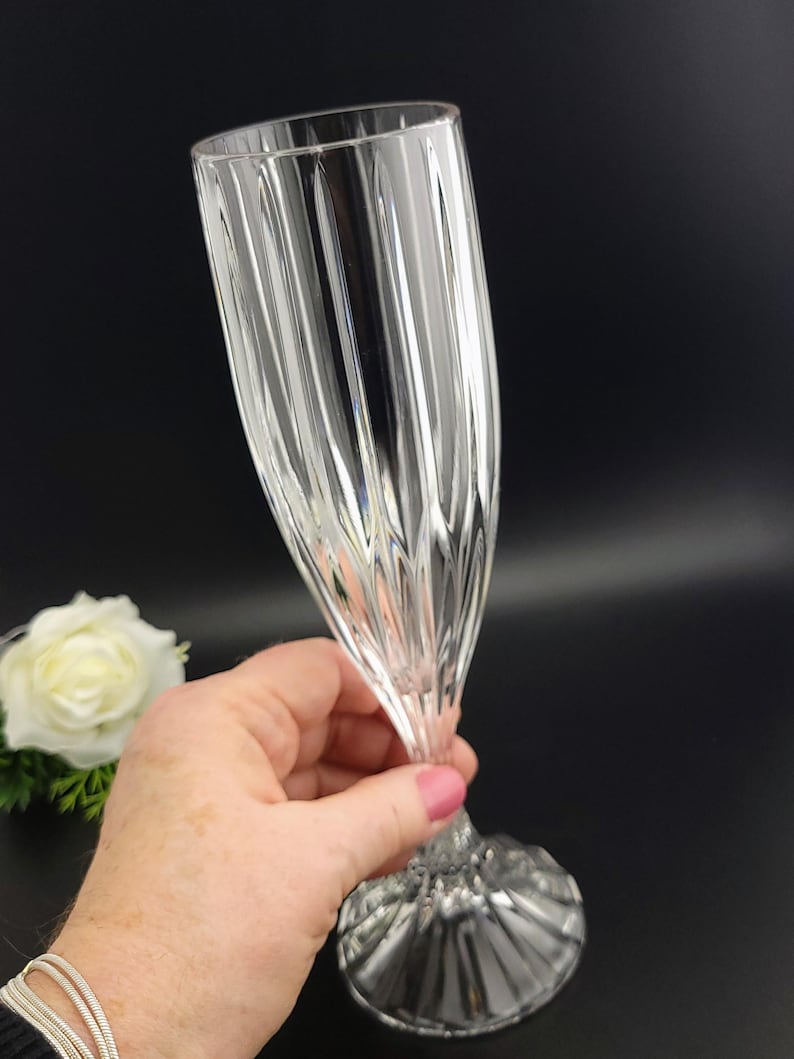 Vintage Mikasa Park Lane Champagne Flutes, Vertical Cut Glasses - Etsy