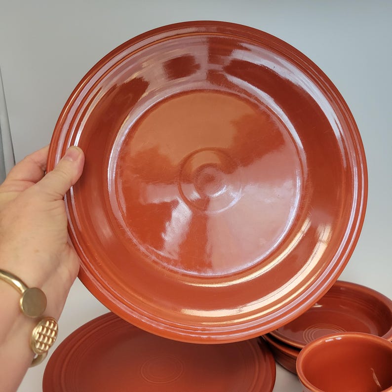 Vintage Fiestaware Paprika Dishes | Fiesta Dishes | Rust Red Dinnerware ...