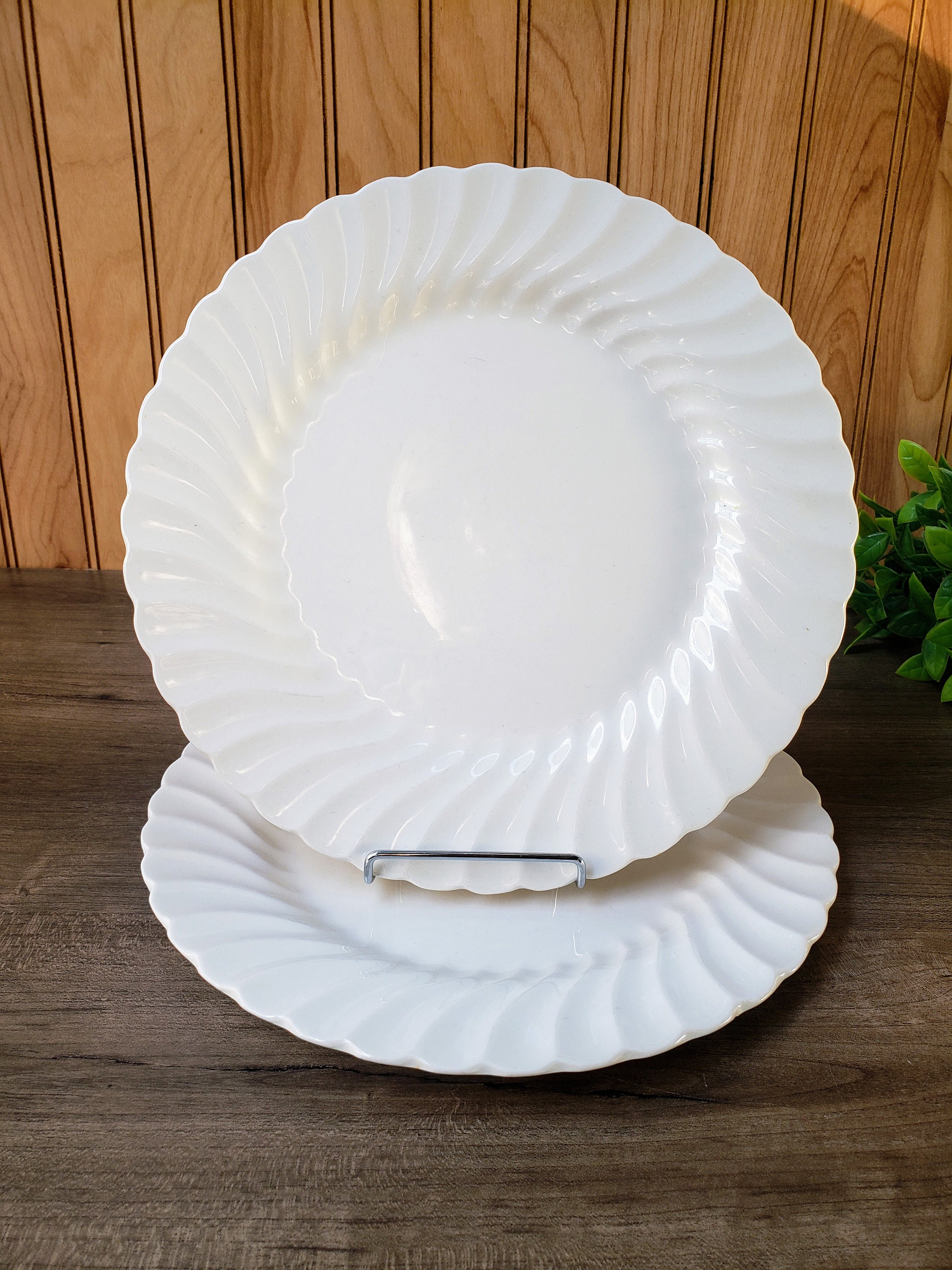 Vintage Johnson Brothers Snowhite Regency White Ironstone Dinner Plates ...