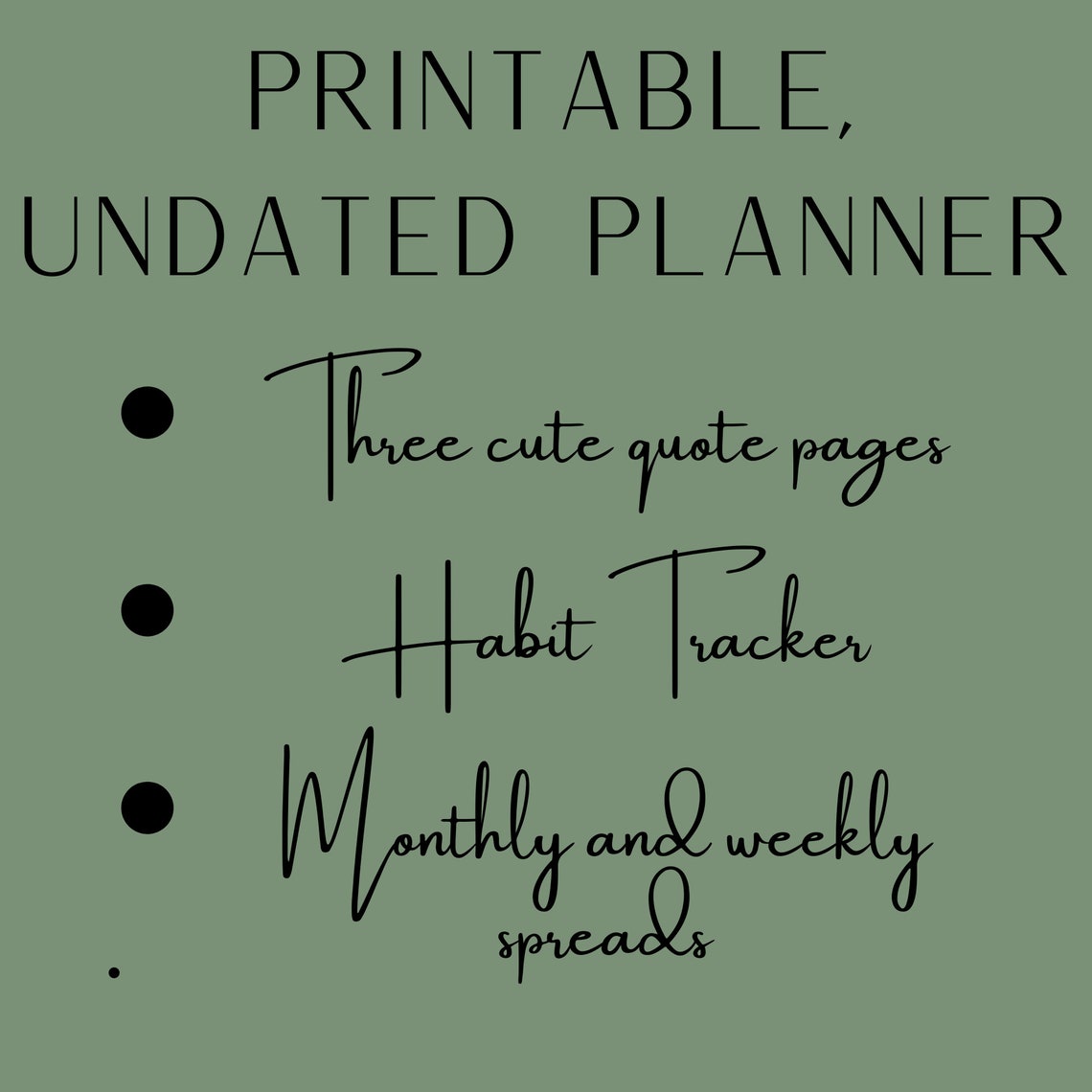 Printable Planner reusable Not Dated - Etsy