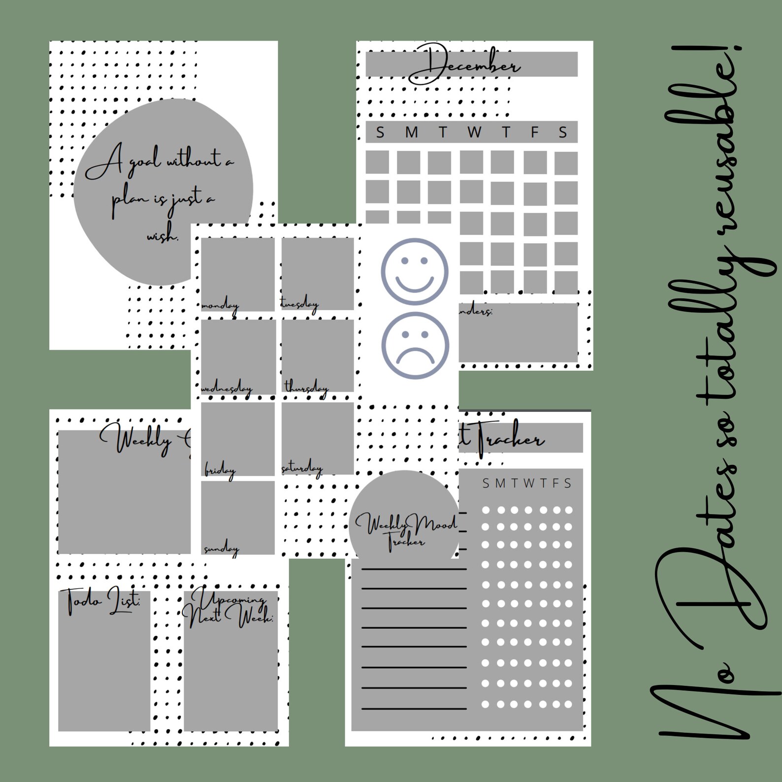 Printable Planner (reusable, Not Dated!) - Etsy