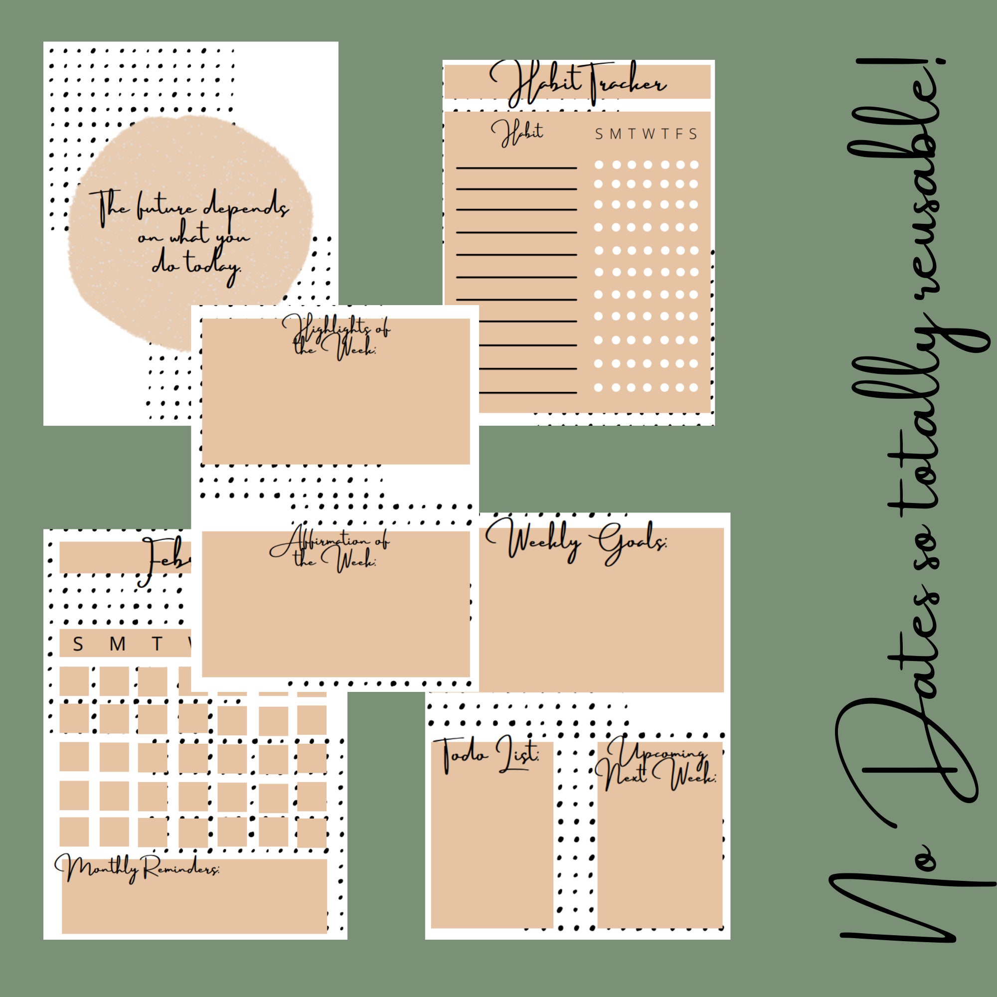 Printable Planner (reusable, Not Dated!) - Etsy