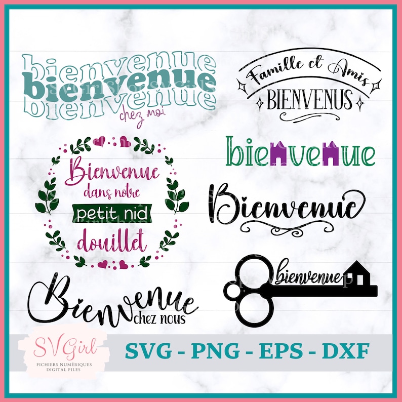 SVG Bienvenue Bundle, SVG Francais, Svg Panneau Rond En Bois, Svg ...