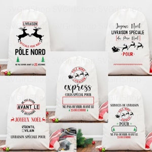 Hotte De Noel Bundle, Sac Du Père Noel, Santa Sac, SVG Français ...
