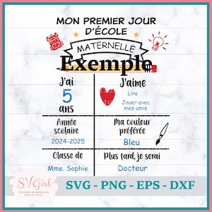 SVG Premier Jour D'ecole, SVG Dernier Jour D'ecole, Svg Tableau Ecole ...