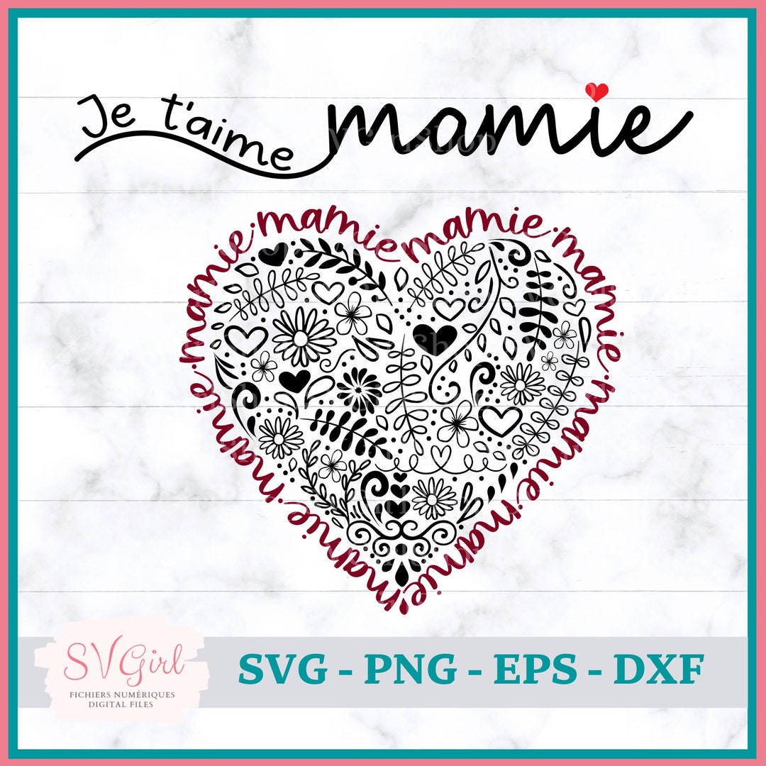 SVG Je T'aime Mamie SVG La Meilleure Mamie Svg Mamie - Etsy Canada