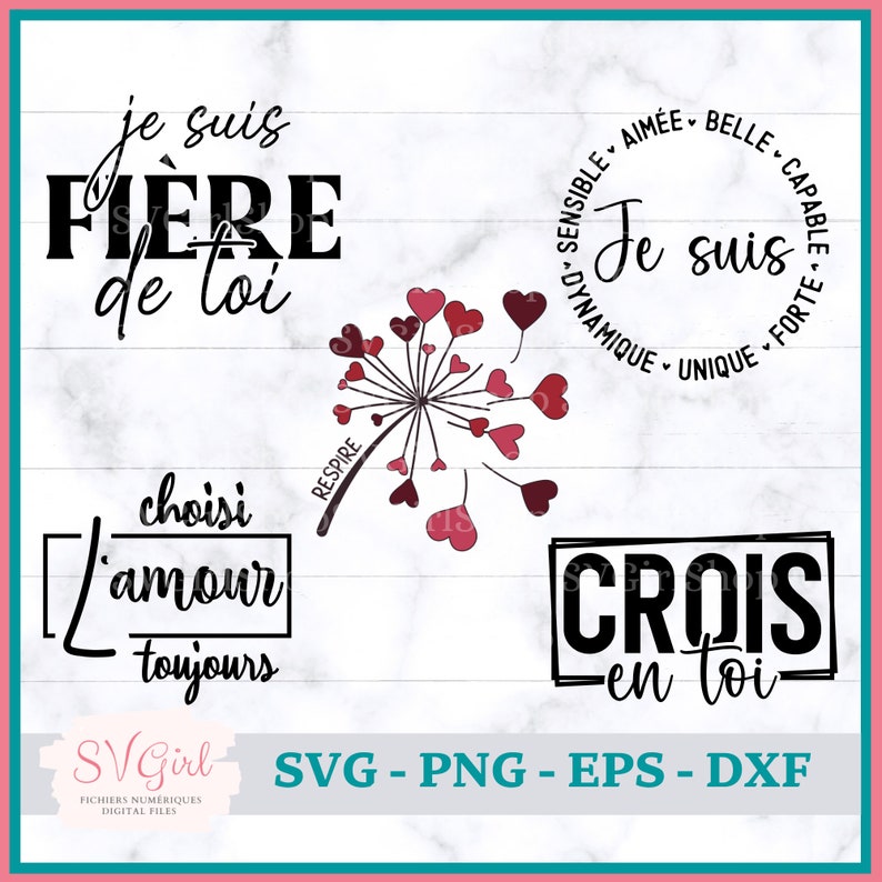 SVG Inspiration Bundle, Svg Francais, SVG Je Suis, Svg Motivation, Svg ...