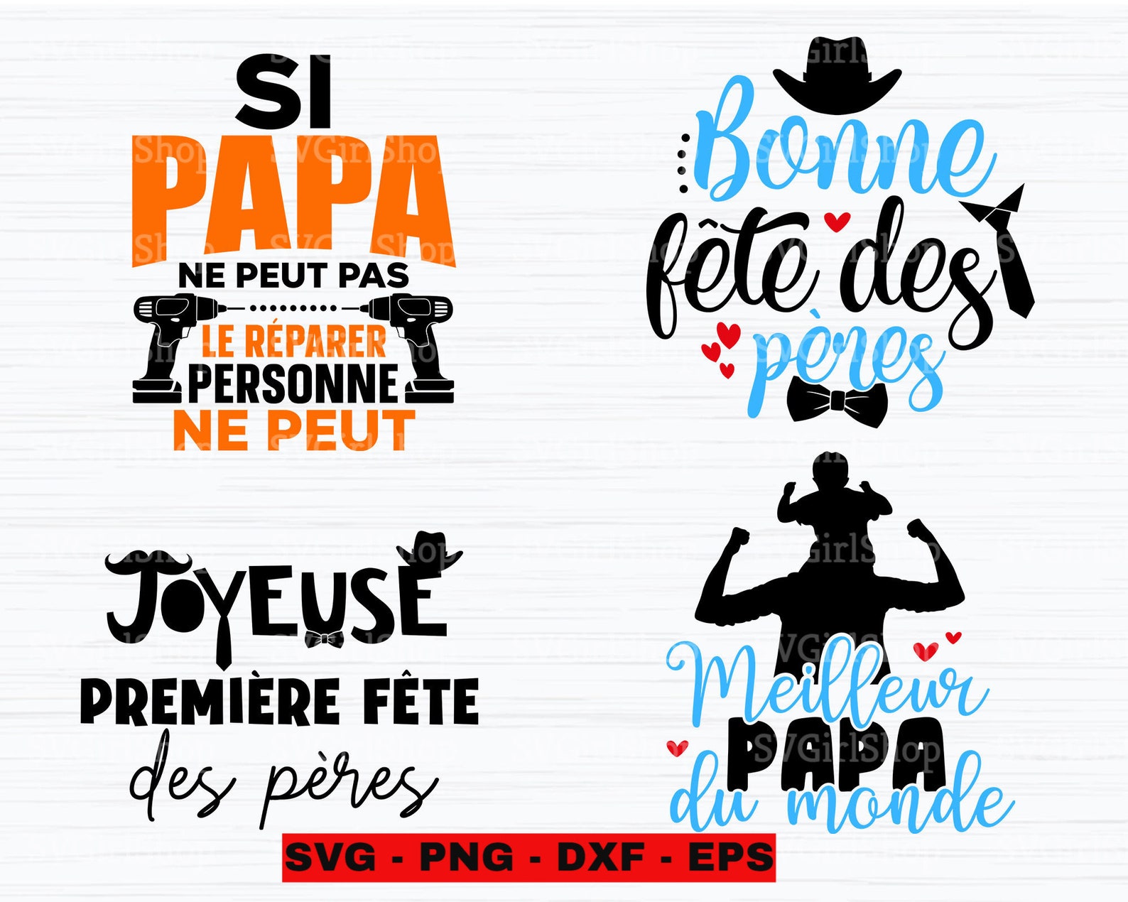 SVG Joyeuse Fête Des Pères Svg Je T'aime Papa Svg - Etsy Canada